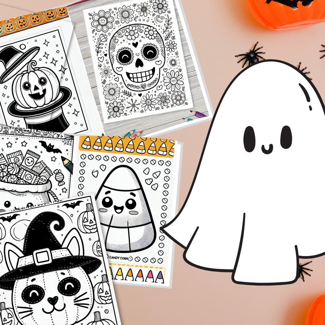50 Spooky Cozy Coloring Sheets | Halloween Printable Book Bundle for ...