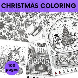 Christmas Coloring Book Kids | Xmas Sheets for Toddler | Print at Home ...