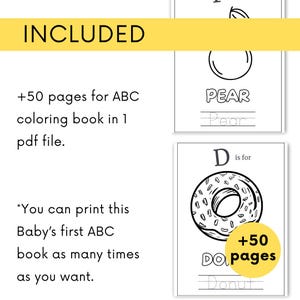 Baby's First ABC Baby Shower Coloring Book | Food Animals Pages ...