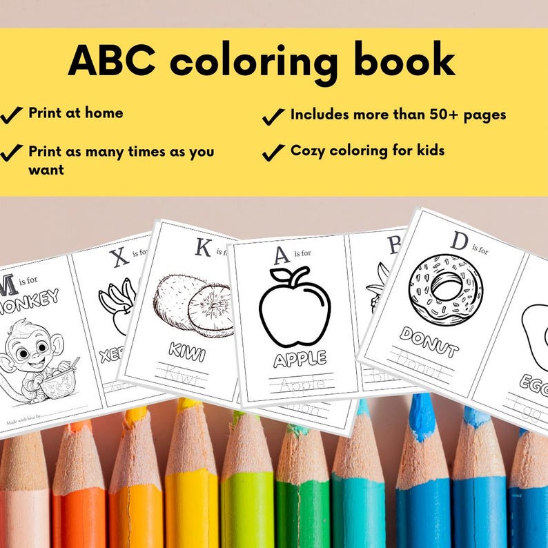 Baby's First ABC Baby Shower Coloring Book | Food Animals Pages ...