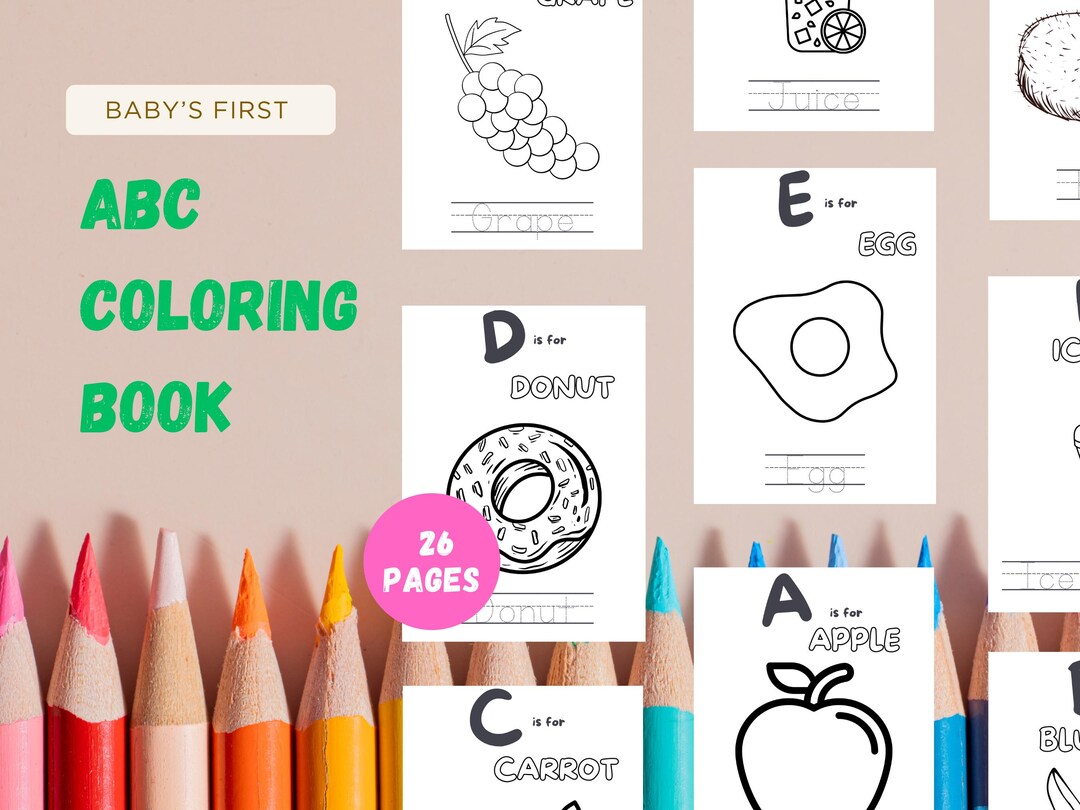 ABC Coloring Book | Food Pages | Alphabet Kids Learning | Toddler ...