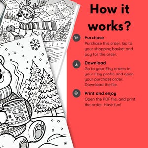 60-page Printable Coloring Christmas Book for Kids | Xmas Sheets for ...