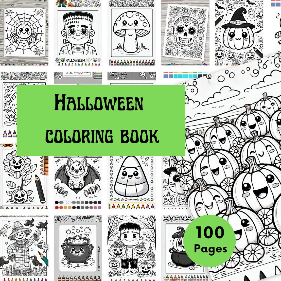 100 Spooky Cozy Halloween Coloring Sheets Halloween Bundle for Toddler ...