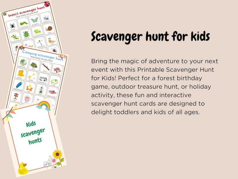 Outside Scavenger Hunt for Kids | Treasure Hunt Clues | Nature Forest ...