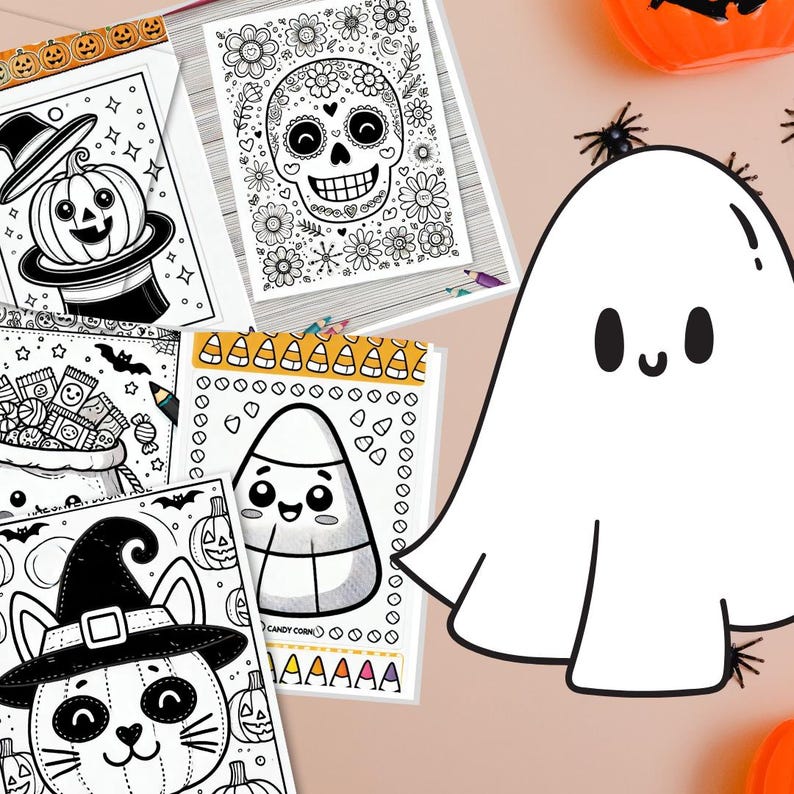 50 Spooky Cozy Coloring Sheets | Halloween Printable Coloring Book ...