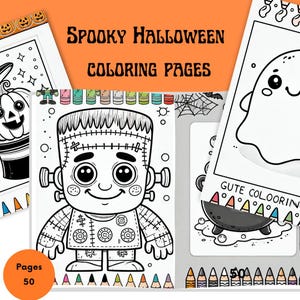 50 Spooky Cozy Coloring Sheets | Halloween Printable Coloring Book ...