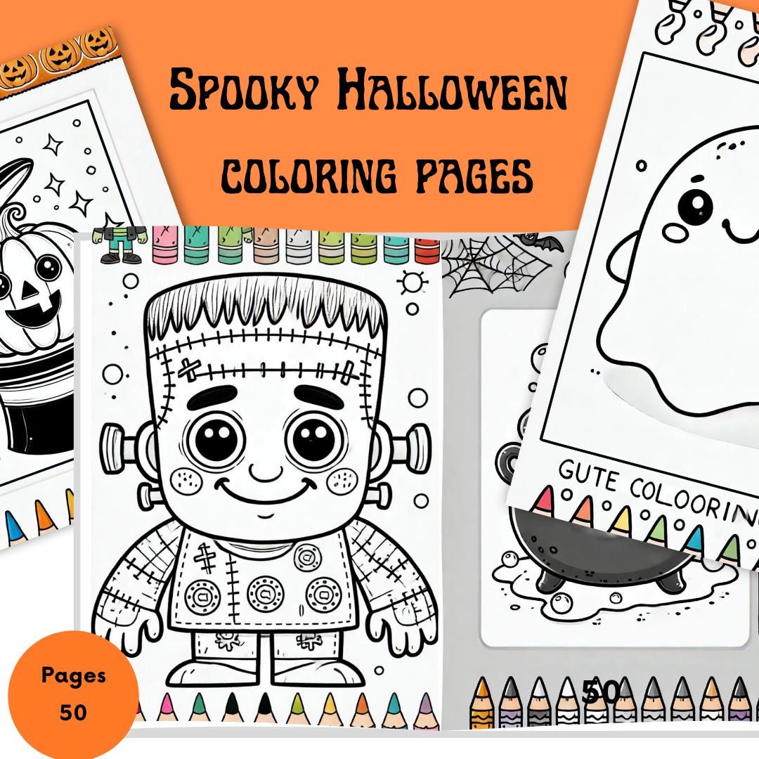 50 Spooky Cozy Coloring Sheets | Halloween Printable Coloring Book ...
