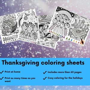 50-page Thanksgiving Fall Kids Coloring Sheets Busy Book Bundle Toddler ...