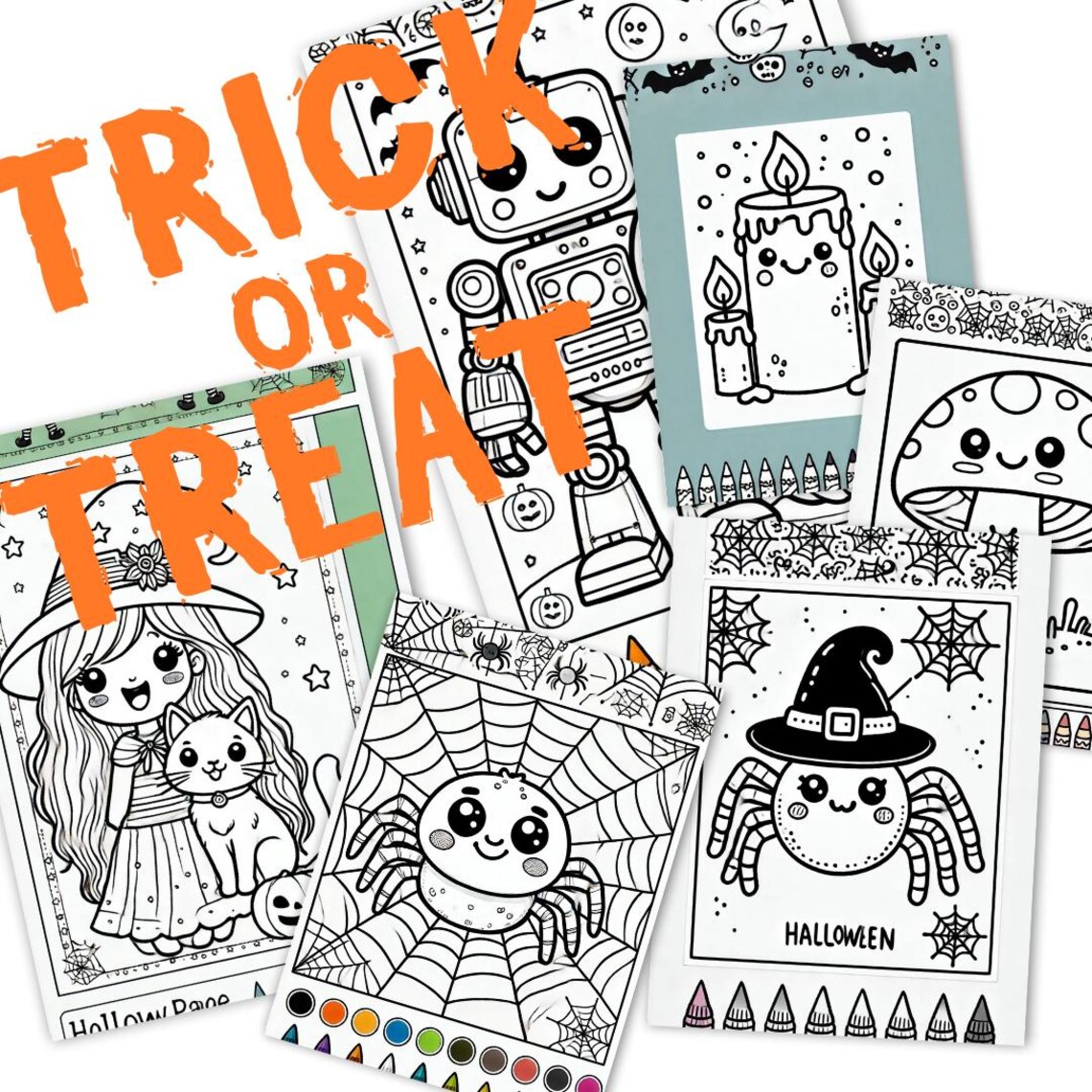 50 Spooky Cozy Coloring Sheets | Halloween Printable Coloring Book ...