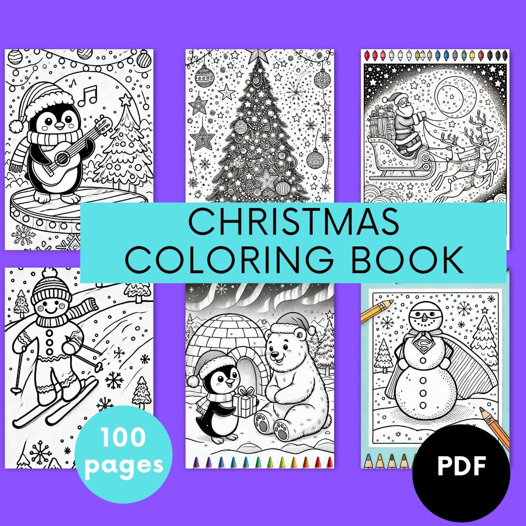Printable Coloring Christmas Book for Kids | Xmas Coloring Sheets ...