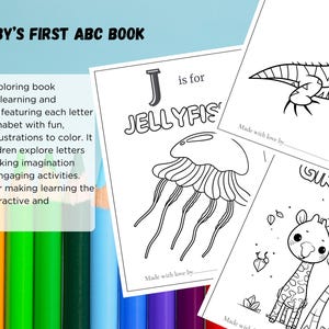 Baby's First ABC Baby Shower Coloring Book for Toddler | Kids Alphabet ...