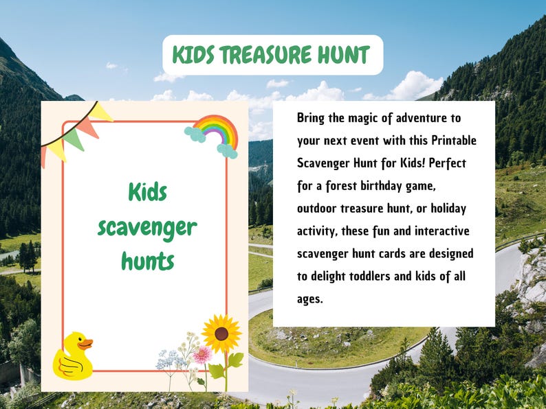 Outside Scavenger Hunt for Kids | Treasure Hunt Clues | Nature Forest ...