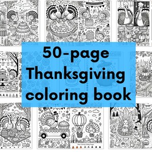 50-page Thanksgiving Fall Kids Coloring Sheets Busy Book Bundle Toddler ...