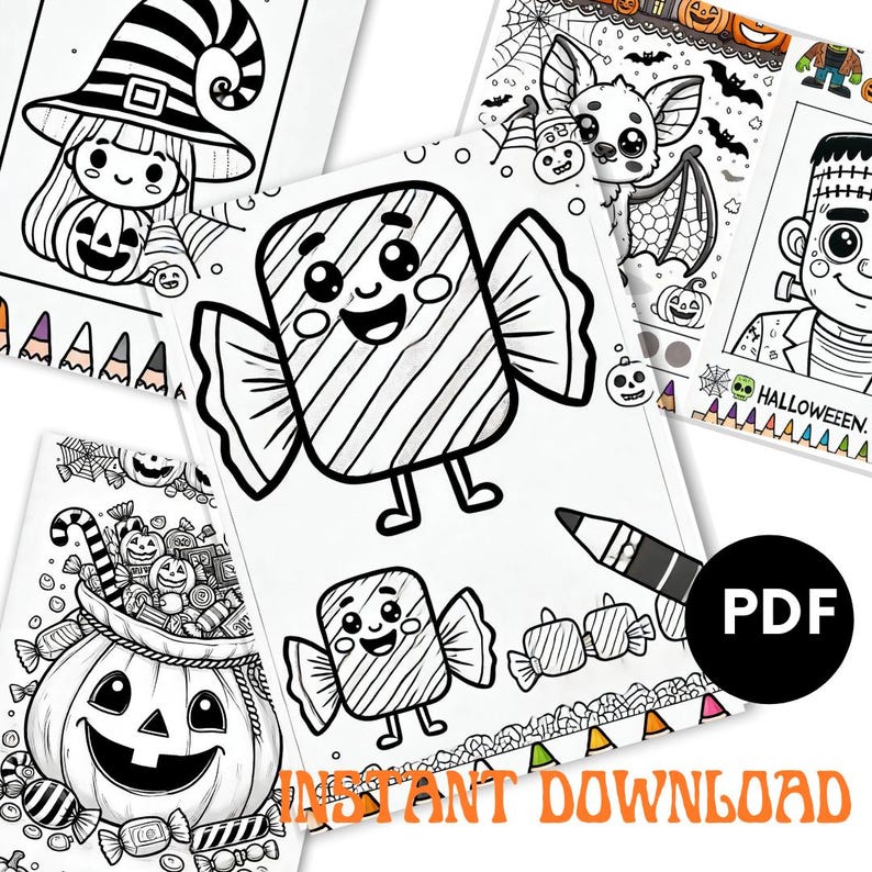 50 Spooky Cozy Coloring Sheets | Halloween Printable Book Bundle for ...
