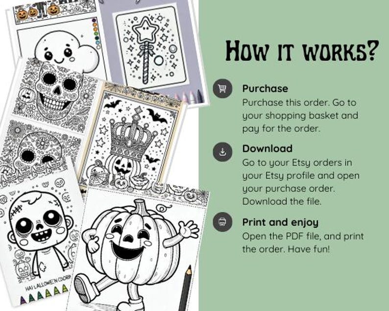 50 Printable Spooky Coloring Sheets for Toddlers | Halloween Bundle ...