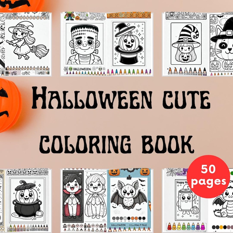 50 Spooky Cozy Coloring Sheets | Halloween Printable Book Bundle for ...