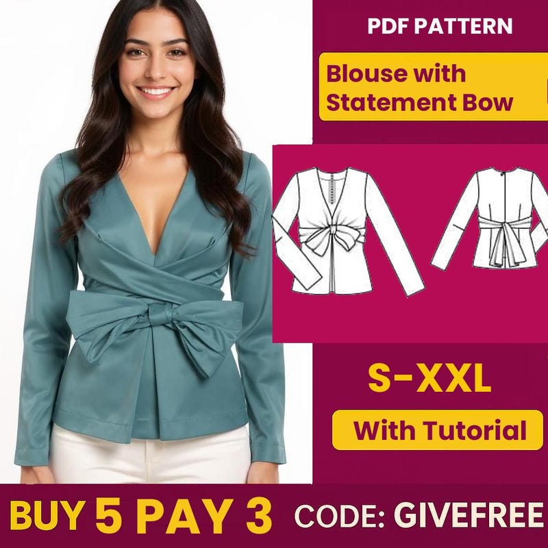 Bow Blouse Pattern - Etsy