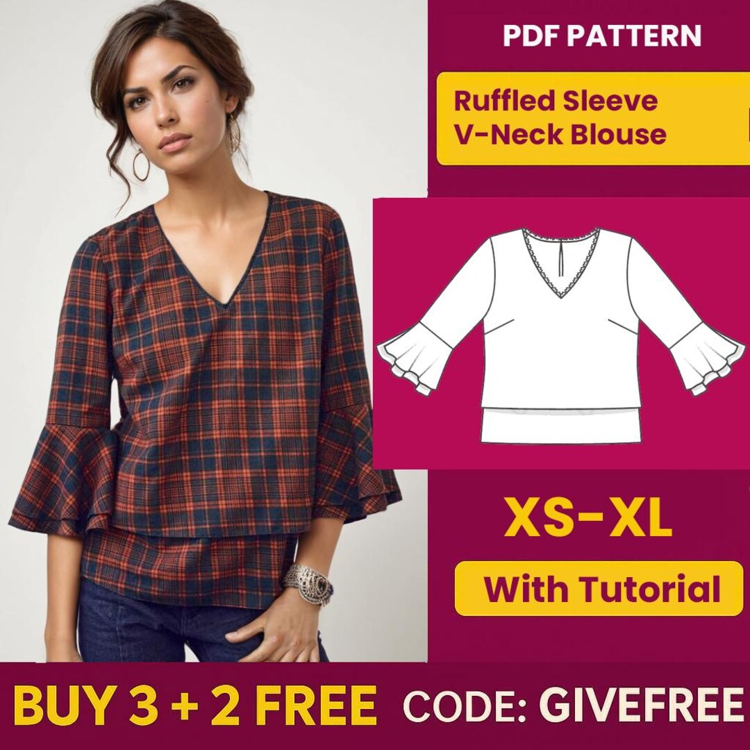Blouse Sewing Pattern PDF | Digital Download Pattern | Beginner ...