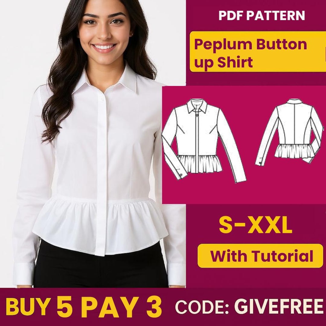 Blouse Sewing Pattern PDF | Digital Download Pattern | Beginner ...