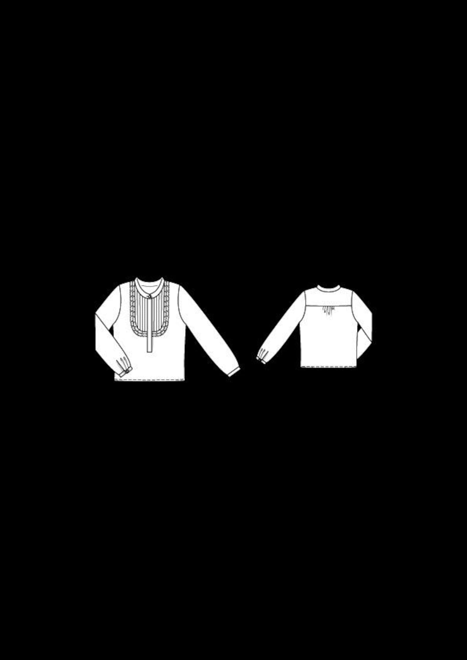 Tuxedo Bib Blouse Sewing Pattern: Beginner-friendly DIY Top (PDF ...