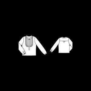 Tuxedo Bib Blouse Sewing Pattern: Beginner-friendly DIY Top (PDF ...