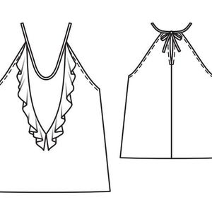 Ruffled Blouse Sewing Pattern: Beginner-friendly DIY Top (PDF Download ...