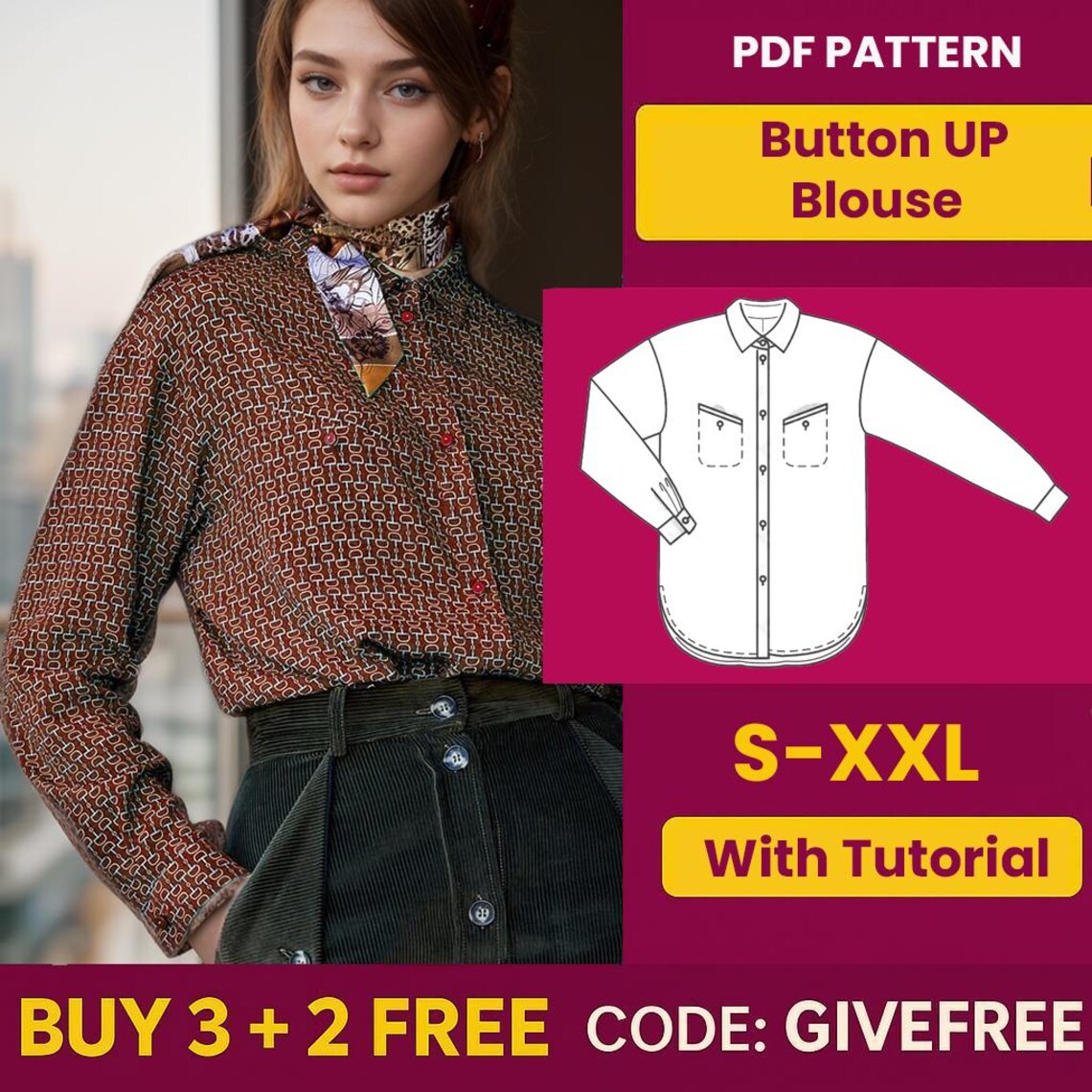 Blouse Sewing Pattern PDF | Digital Download Pattern | Beginner ...
