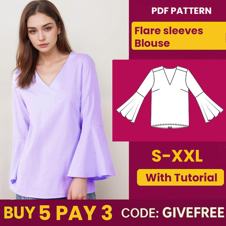 Blouse Sewing Pattern PDF | Digital Download Pattern | Beginner ...
