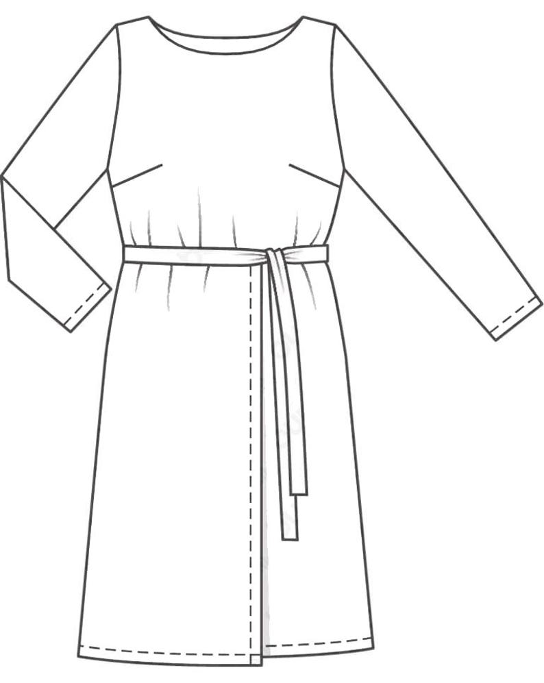 Belted Midi Dress Sewing Pattern PDF: Beginner-friendly DIY (digital ...