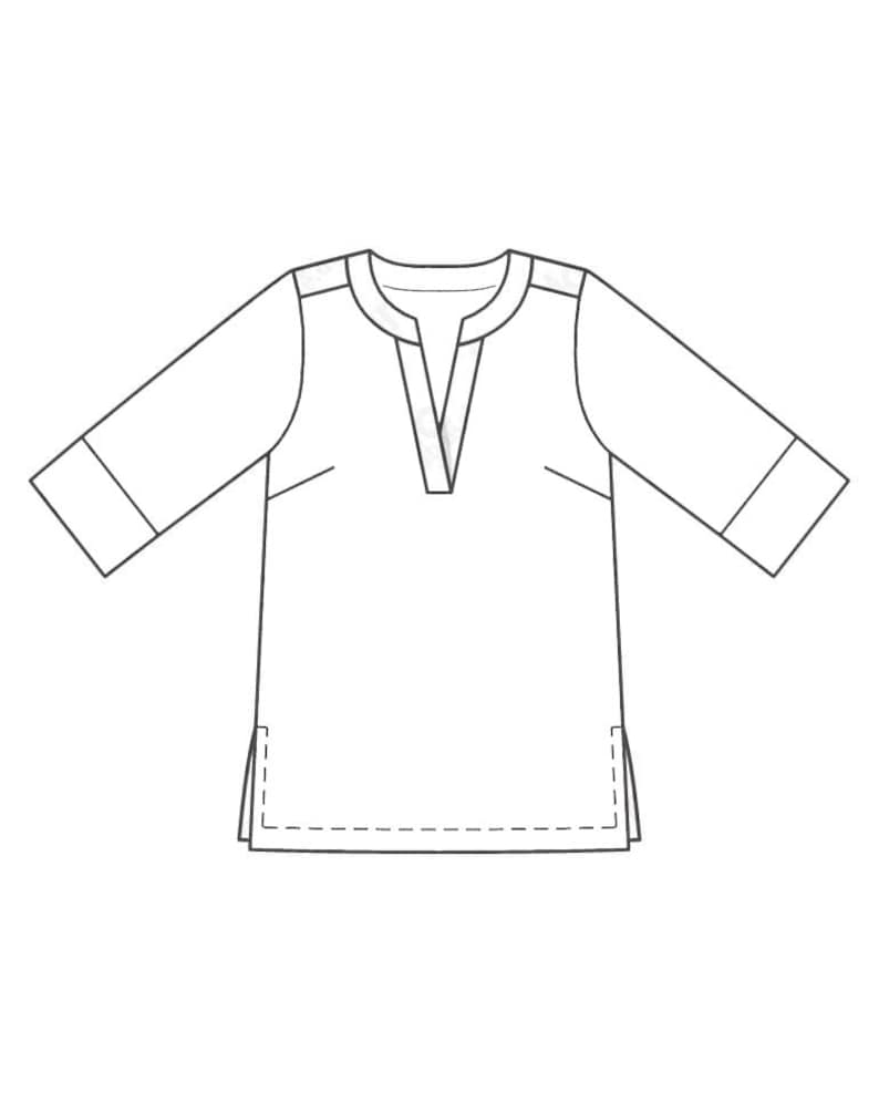 Tunic Blouse Sewing Pattern: Split Neck Top (PDF Download, S-XXL) - Etsy