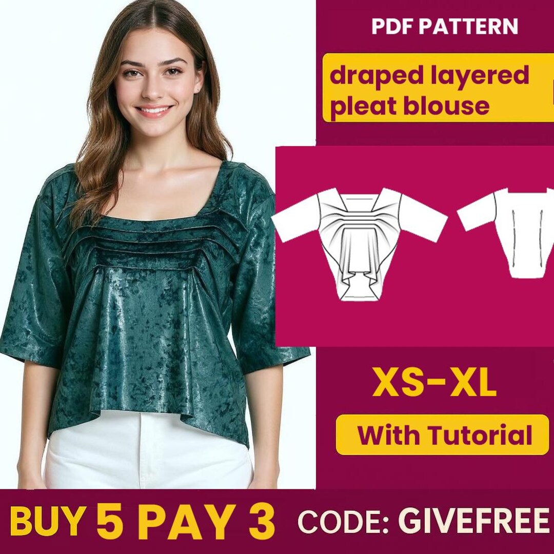 Blouse Sewing Pattern PDF | Digital Download Pattern | Beginner ...