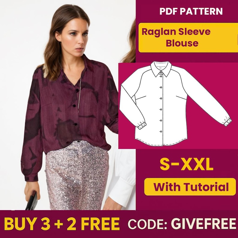Blouse Sewing Pattern PDF | Digital Download Pattern | Beginner ...