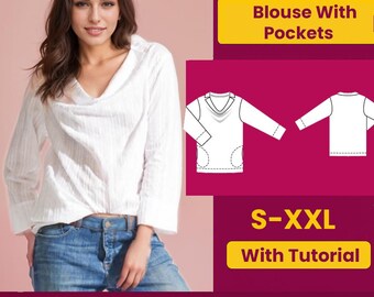 Blouse Sewing Pattern PDF | Digital Download Pattern | Beginner Friendly Top Pattern | DIY Women ...