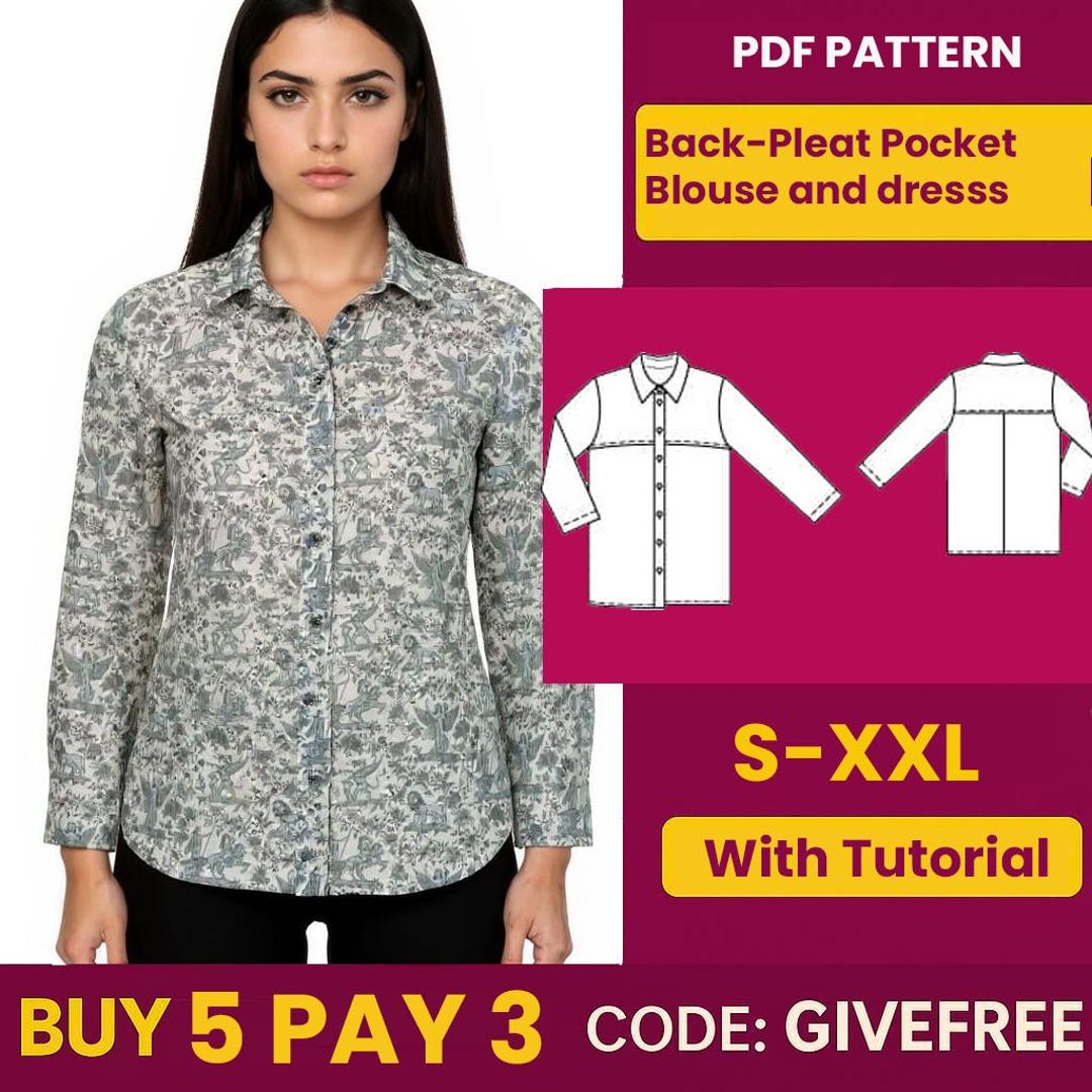 Blouse Sewing Pattern PDF | Digital Download Pattern | Beginner ...