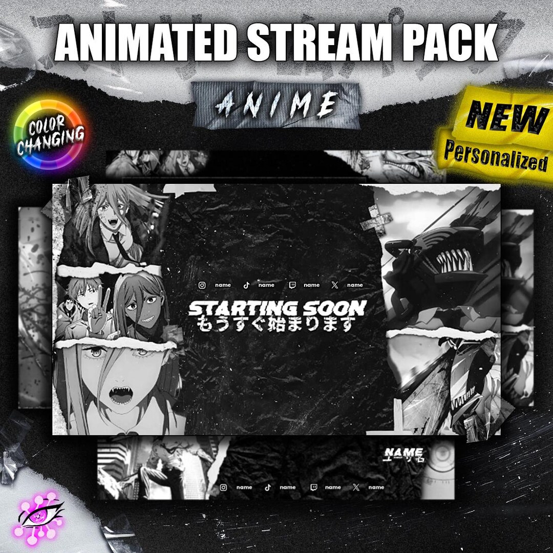 Animated Dark Chain Devil Anime Stream Overlay Pack | Gothic Manga ...