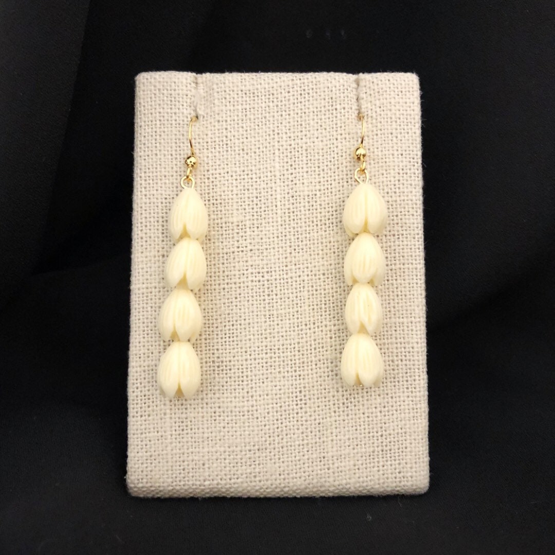 Four Medium Pikake Drop Earrings - Etsy