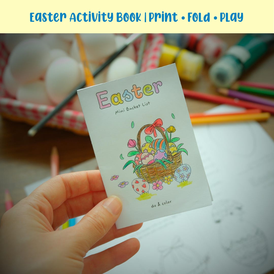 Printable Easter Activity Book for Kids, Mini Booklet, Do & Color ...