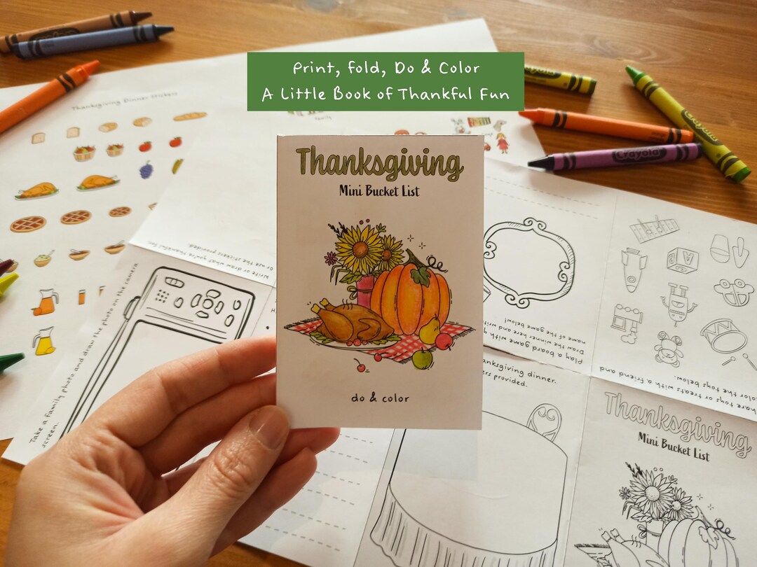 Thanksgiving Mini Bucket List - Interactive Booklet | Printable ...