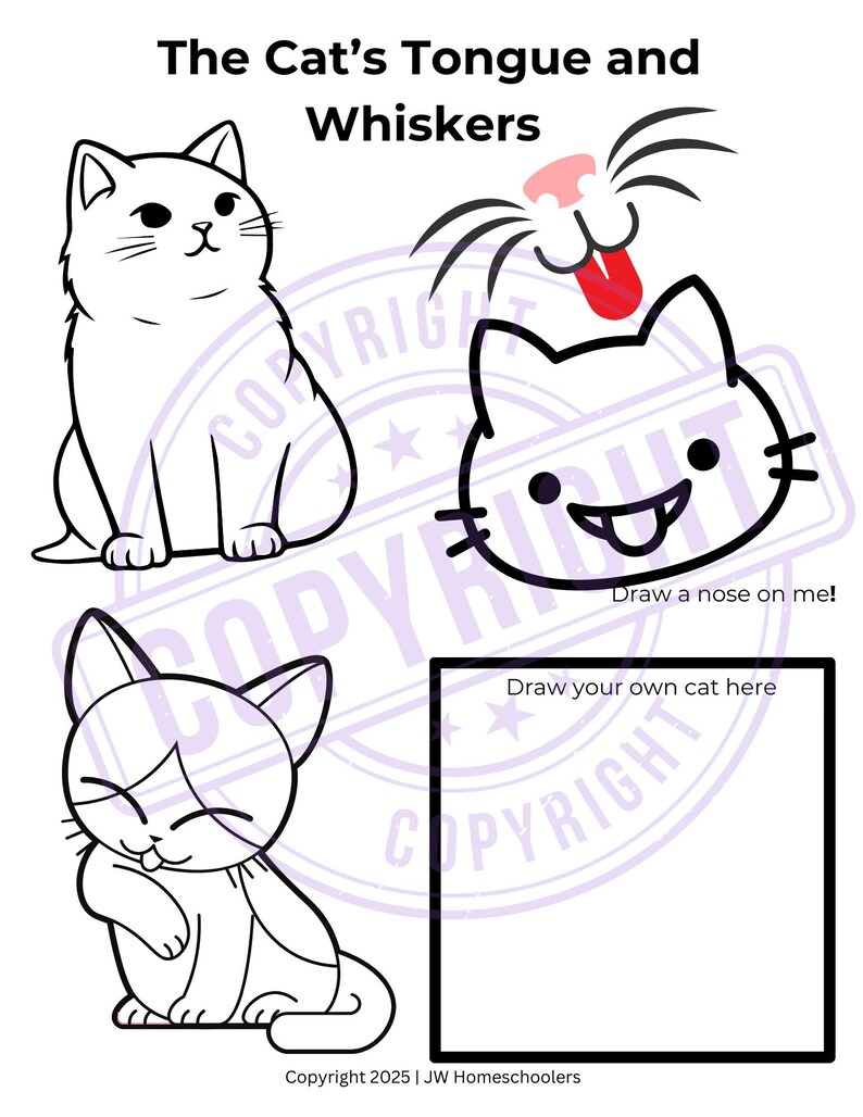 Coloring Page, Cat's Tongue and Whiskers, Was It Designed, Jw.org - Etsy