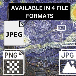 Starry Night by Van Gogh | Instant Download | High-resolution Digital ...