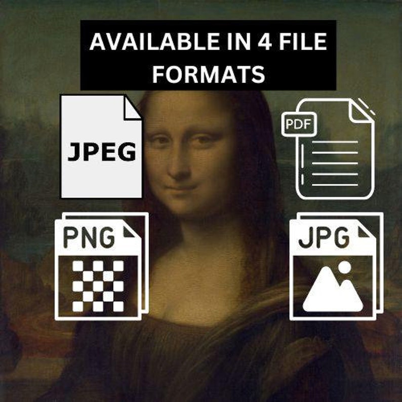 Mona Lisa by Leonardo Da Vinci Instant Download High-resolution Digital ...
