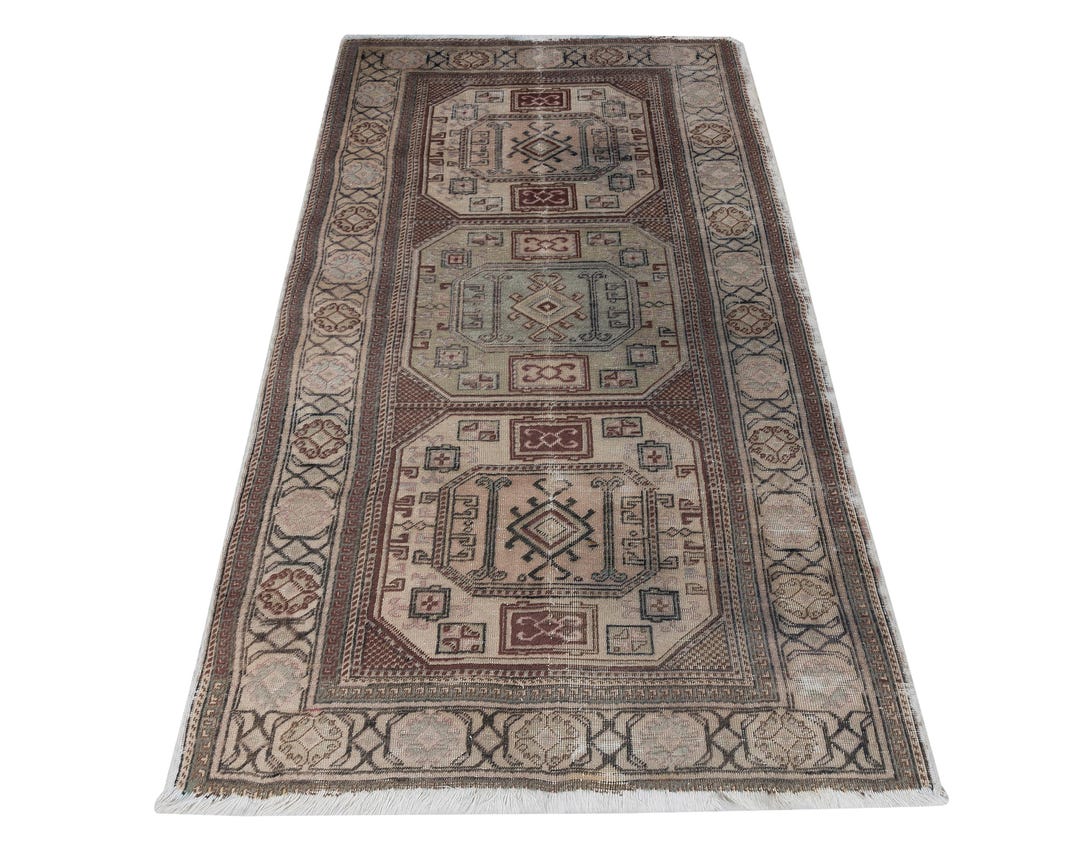 Vintage Rug, Antique Rug, 3x6 Rug, 3'2'' X 6'3'' Ft Rug, Living Room ...