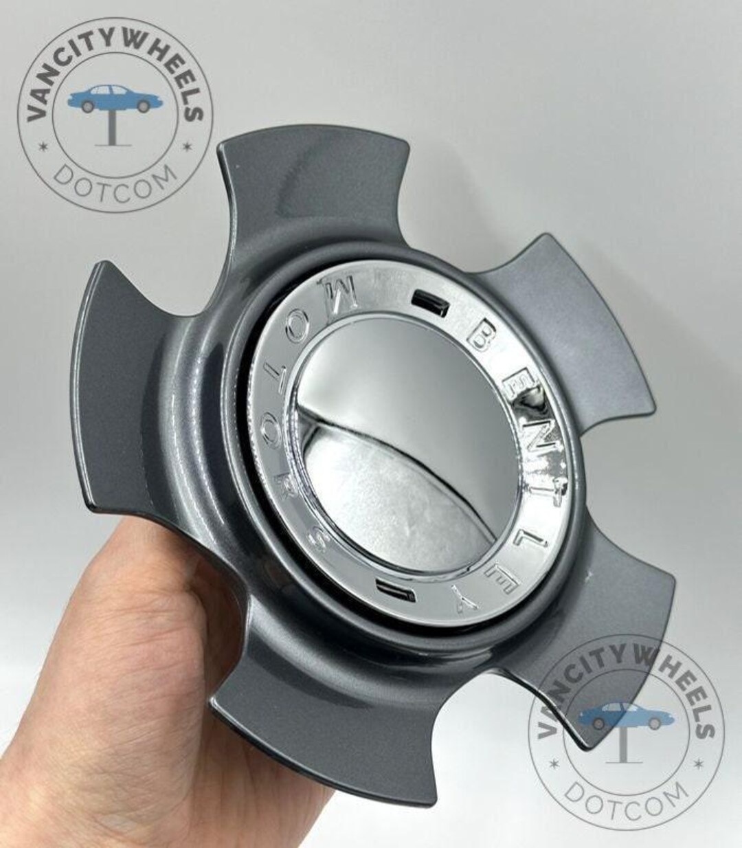 Bentley Wheel Center Caps Grey Luxury Grey Finish set of 4, Bentley ...
