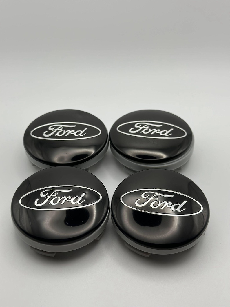 4pc 54mm Ford BLACK Wheel Center Caps Emblem Badge Logo Rim Emblem ...