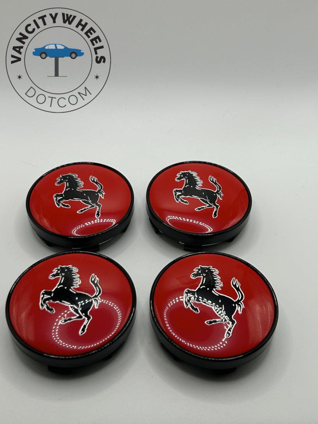 Premium 4pcs Ferrari Wheel Center Caps in Varied Sizes & Wheel Cap Base ...