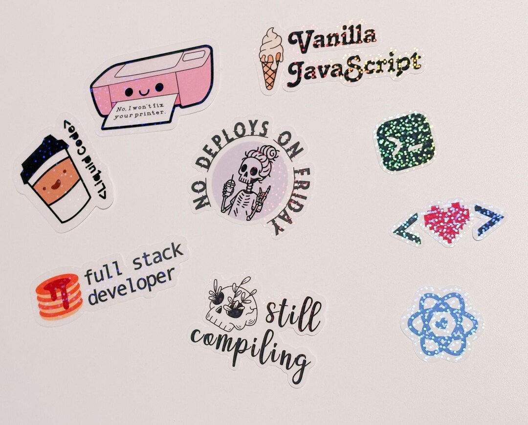 Stickers for Developers Holographic Fun Coding & Programmer Decals for ...