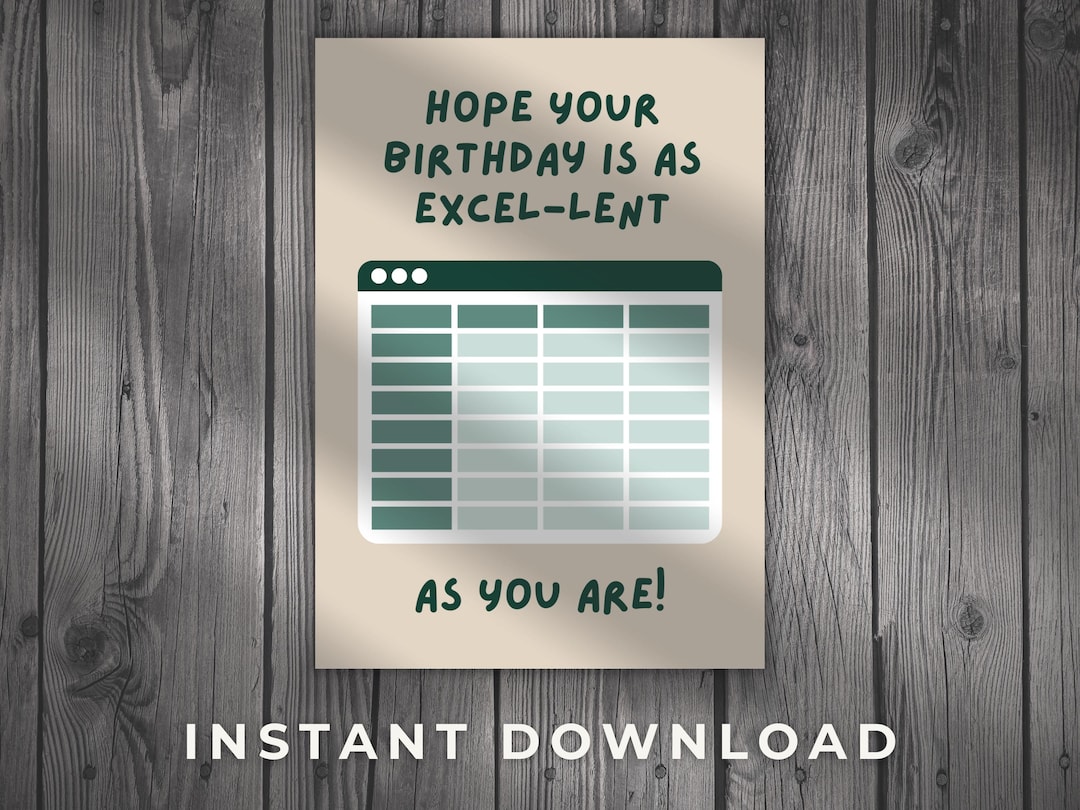 Hope Your Birthday is as Excel-lent as You Are Funny Office Birthday ...