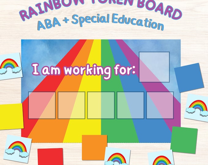 Rainbow Token Board: Customizable Reward Chart for ABA & Special Ed ...