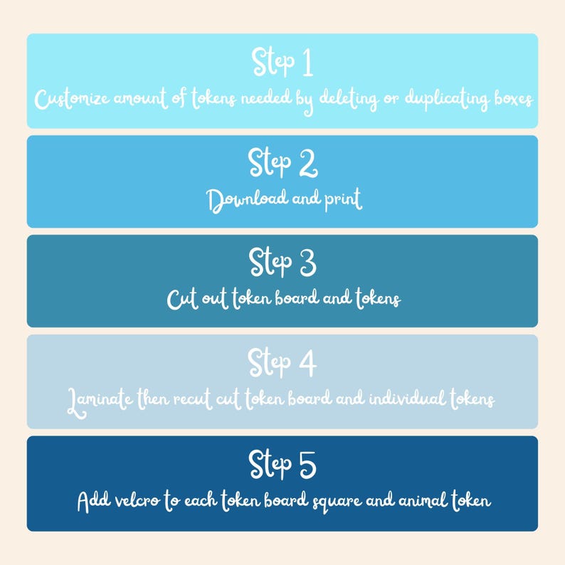 Sea Creature Token Board: Visual Reward Chart (printable PDF) - Etsy