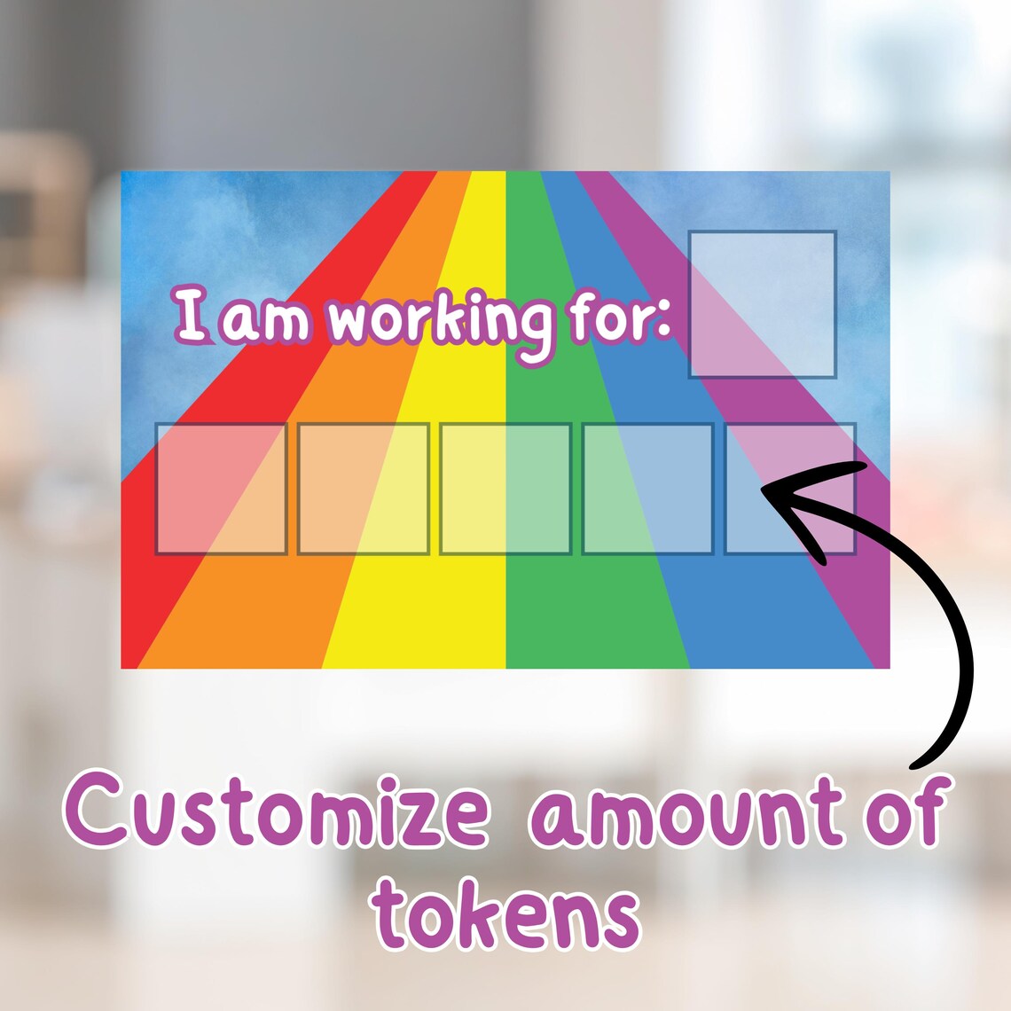 Rainbow Token Board: Customizable Reward Chart for ABA & Special Ed ...